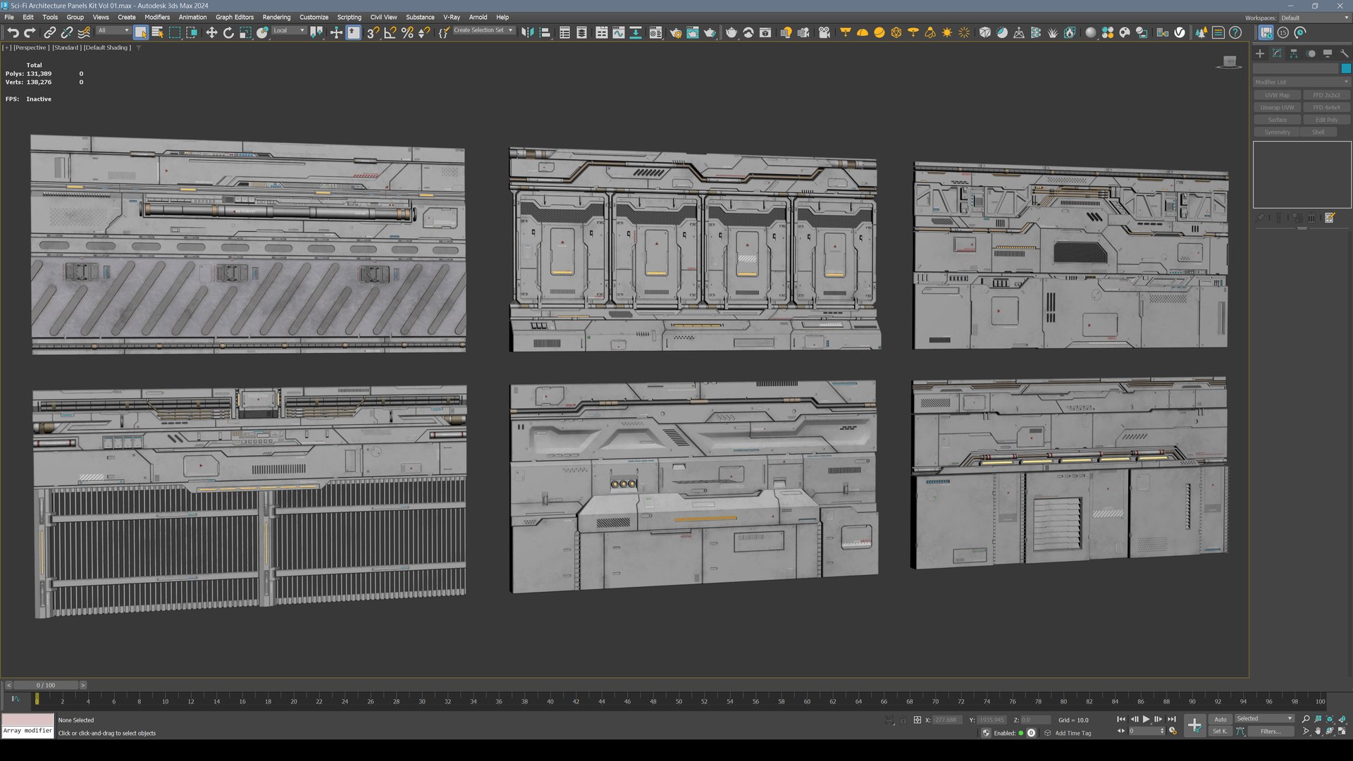 3D Model Sci-Fi Architecture Panels Pack Vol 01 - TurboSquid 1960905