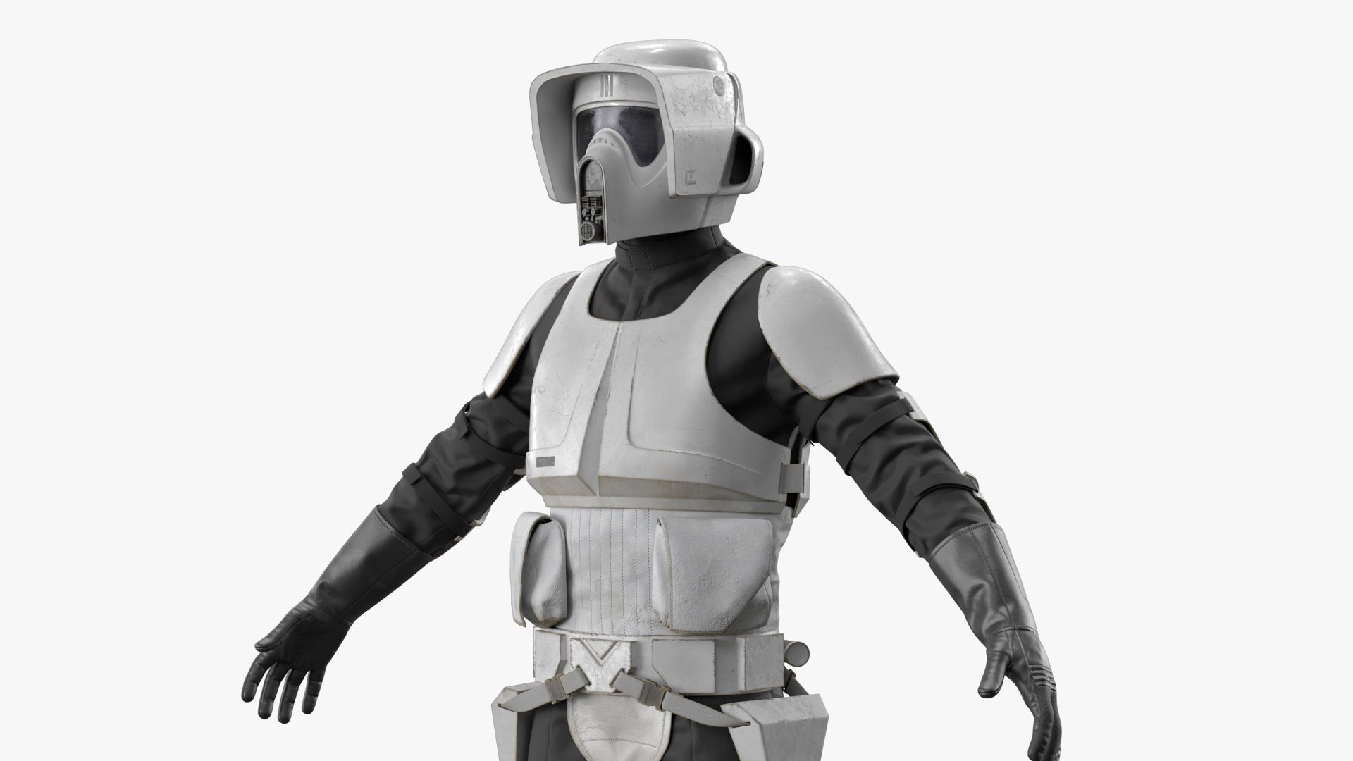 3D Star Wars Trooper Armor With Long Blaster Rifle Used Model ...