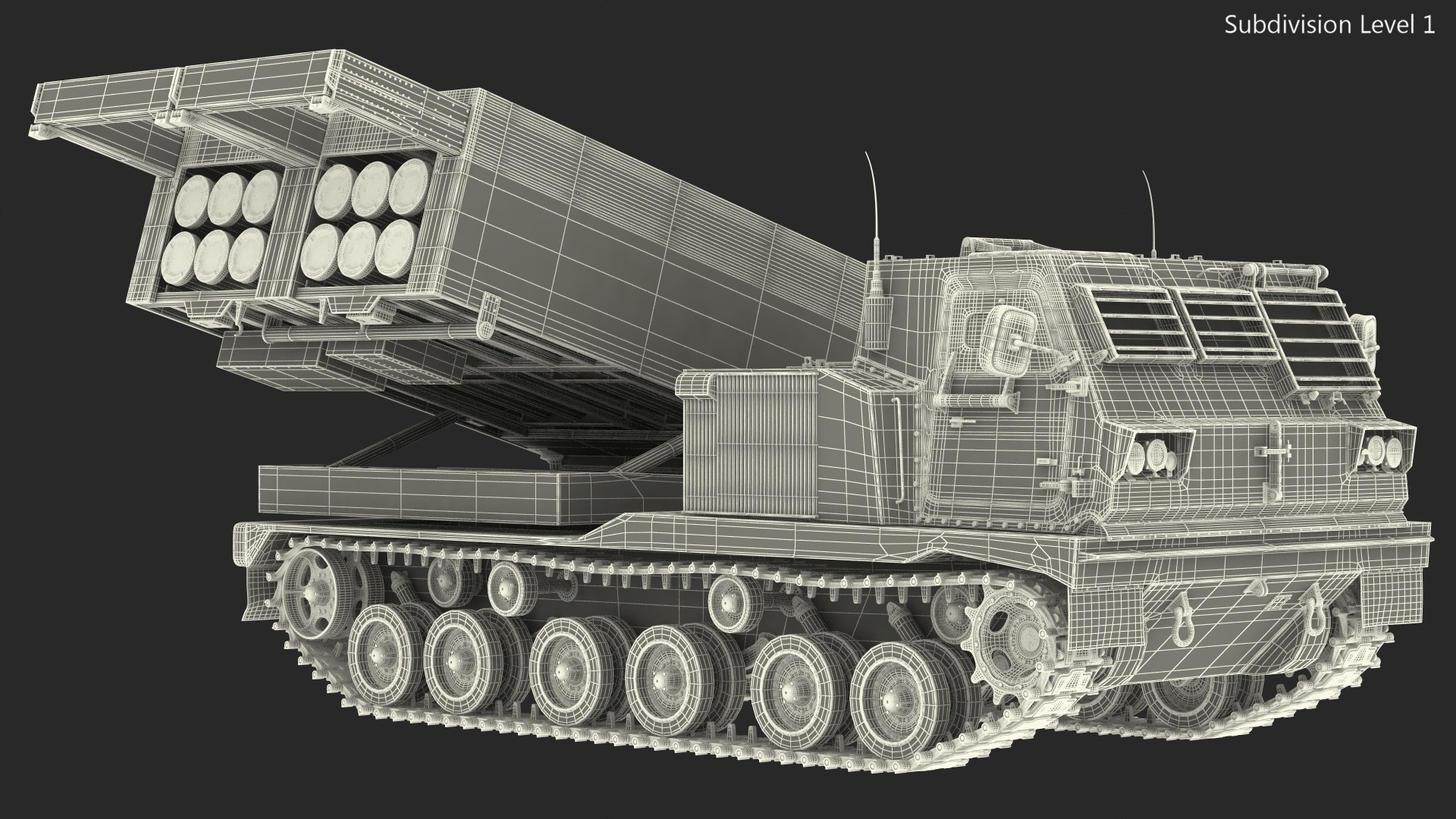 3d multiple rocket launcher m270 mlrs model