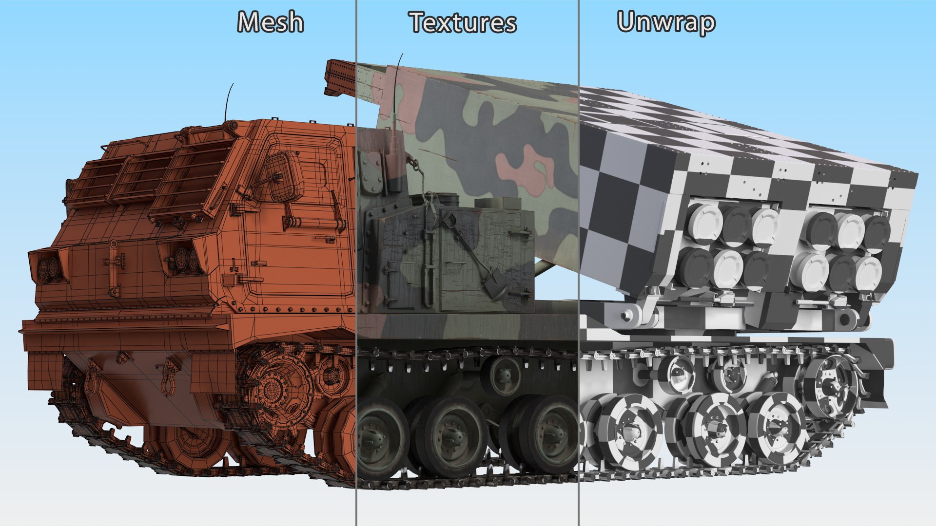 3d multiple rocket launcher m270 mlrs model