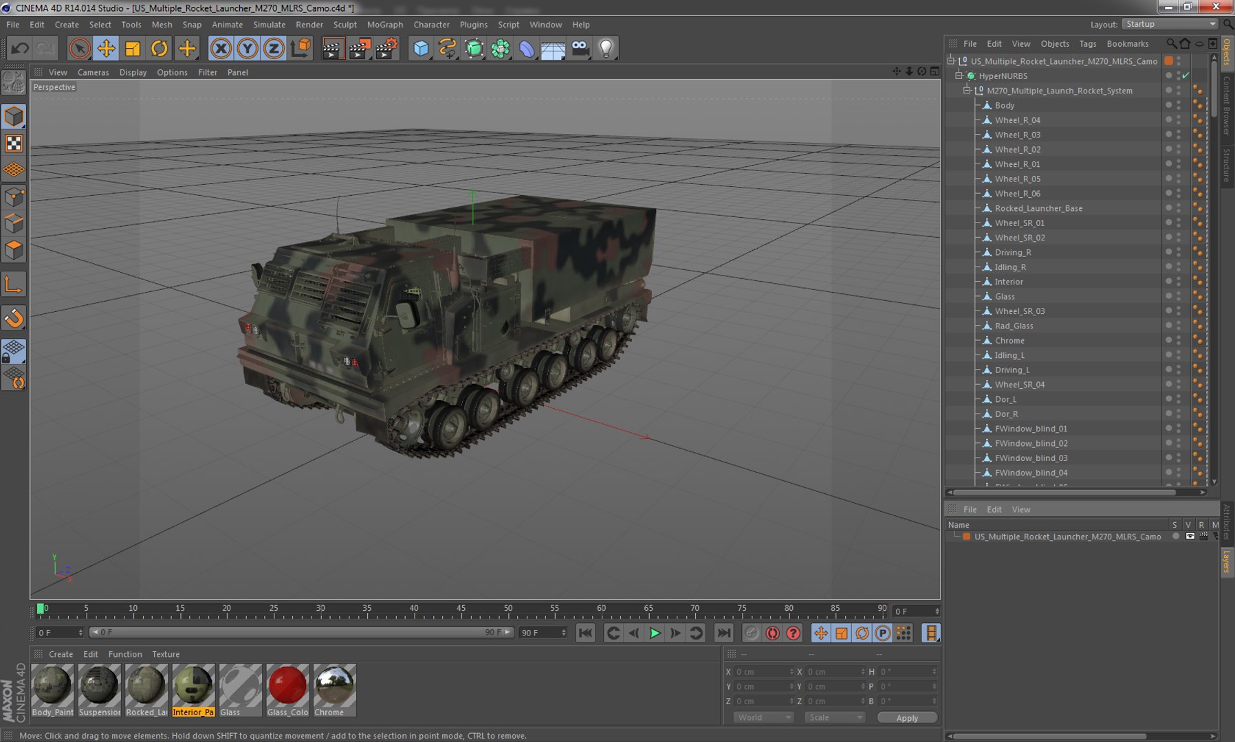 3d multiple rocket launcher m270 mlrs model