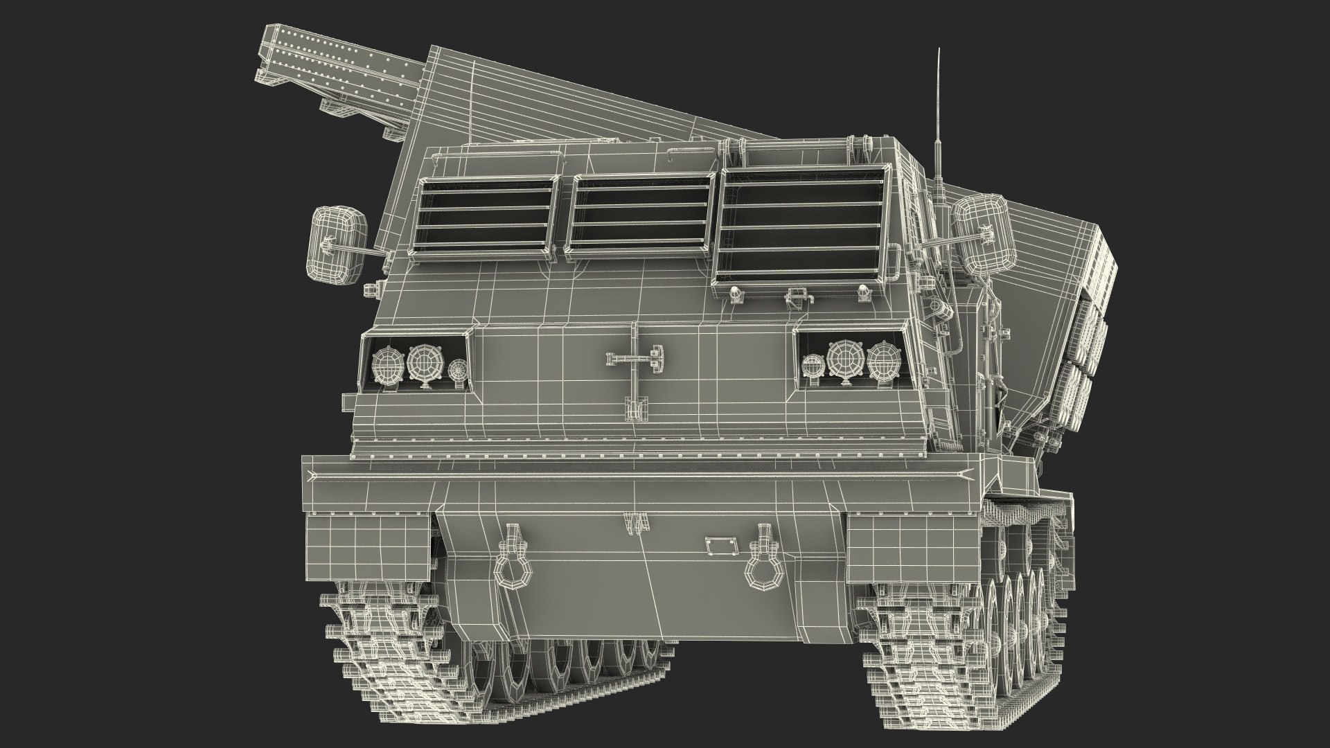 3d multiple rocket launcher m270 mlrs model