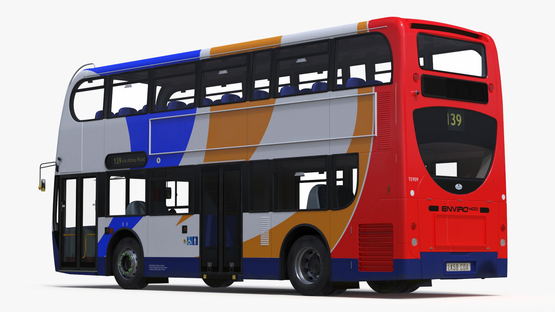 3D Model Double Decker City Bus Enviro400 Simple Interior - TurboSquid ...