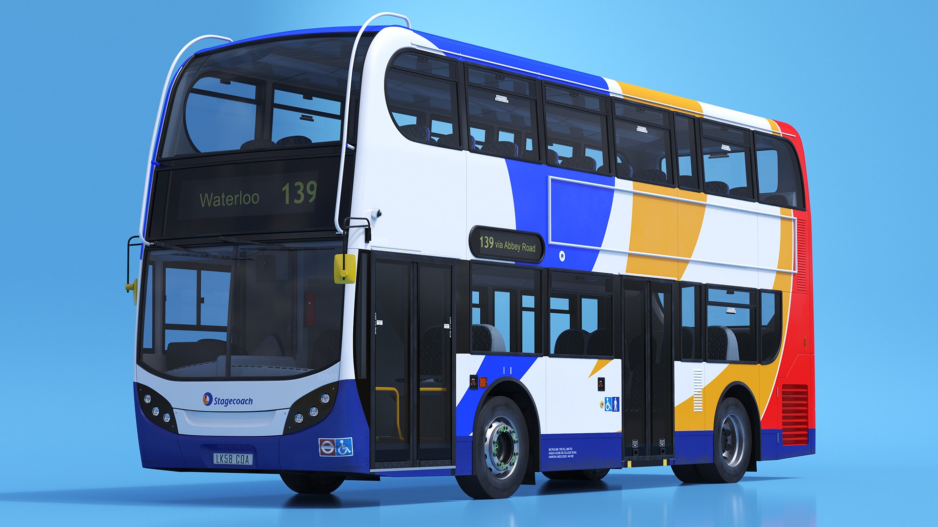 3D Model Double Decker City Bus Enviro400 Simple Interior - TurboSquid ...