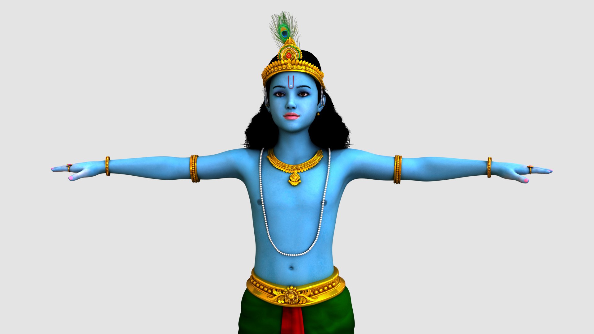 3D Young Krishna T Pose - TurboSquid 2086603