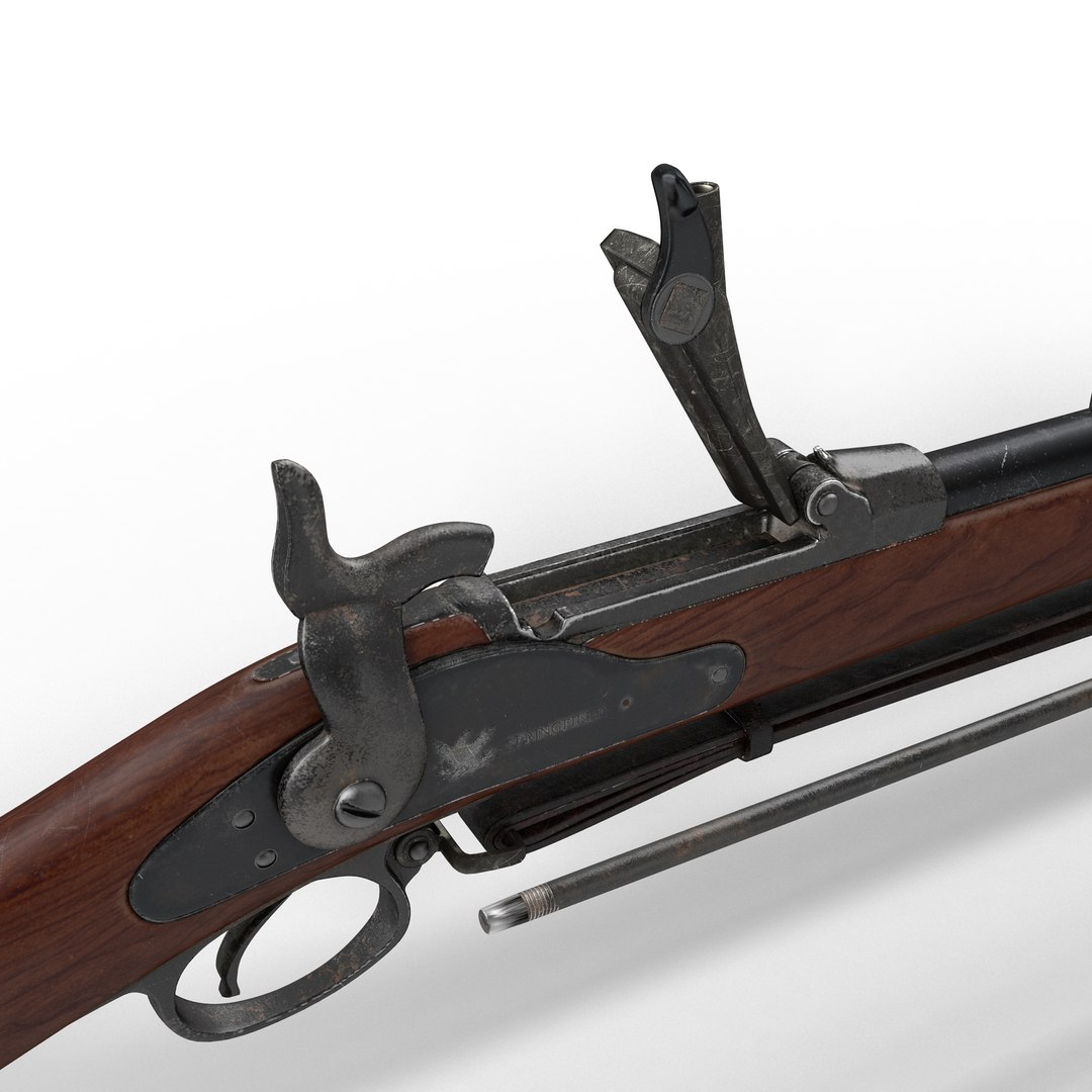 3d photorealistic springfield musket rifles
