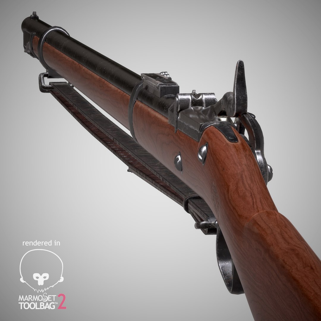 3d photorealistic springfield musket rifles