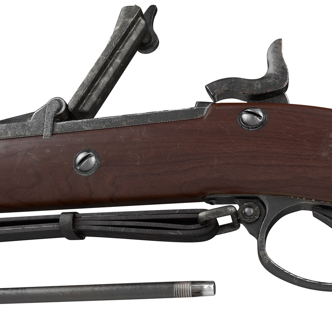 3d photorealistic springfield musket rifles