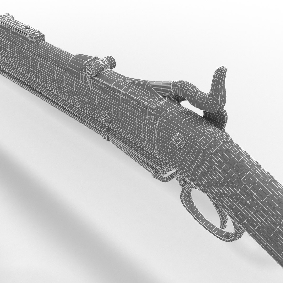 3d photorealistic springfield musket rifles