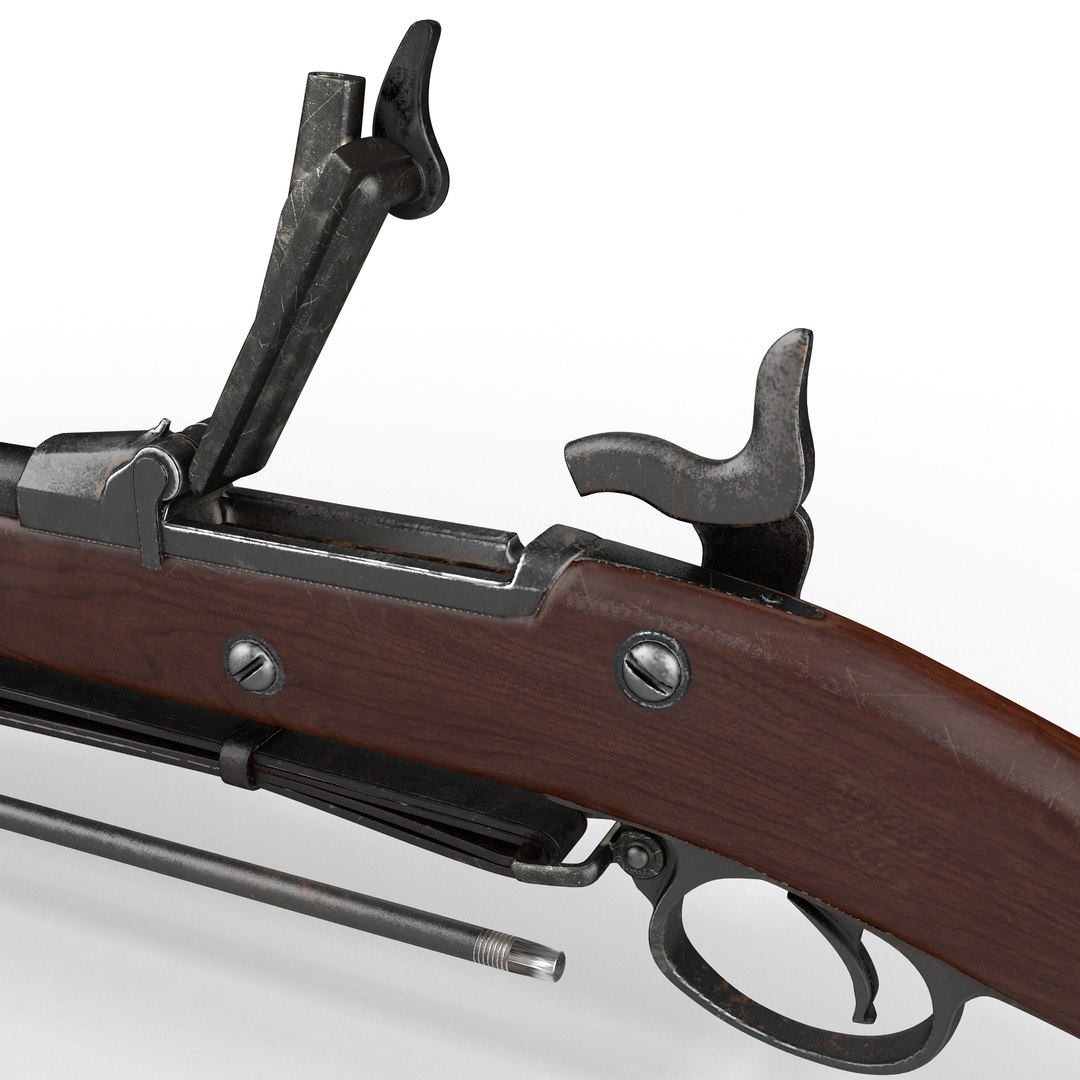 3d photorealistic springfield musket rifles