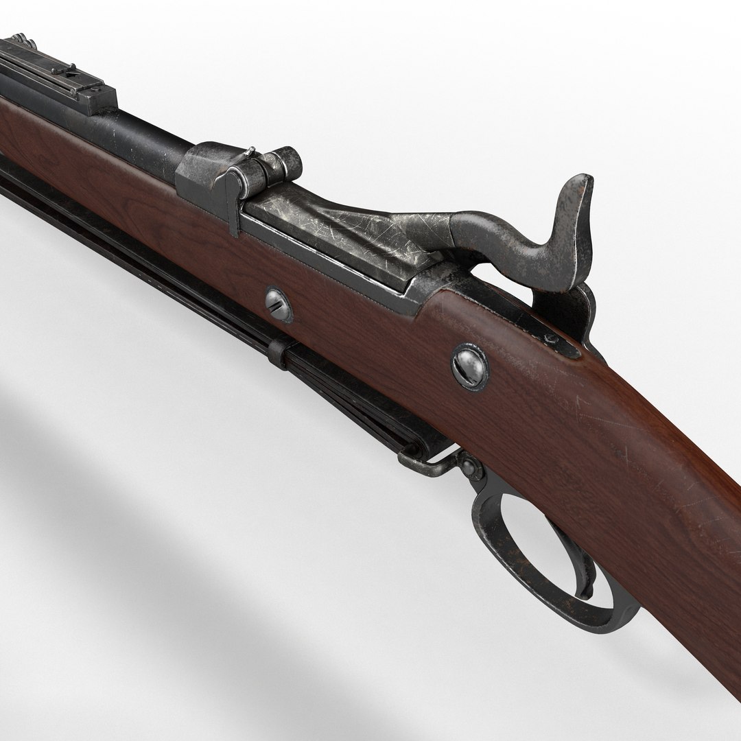 3d photorealistic springfield musket rifles