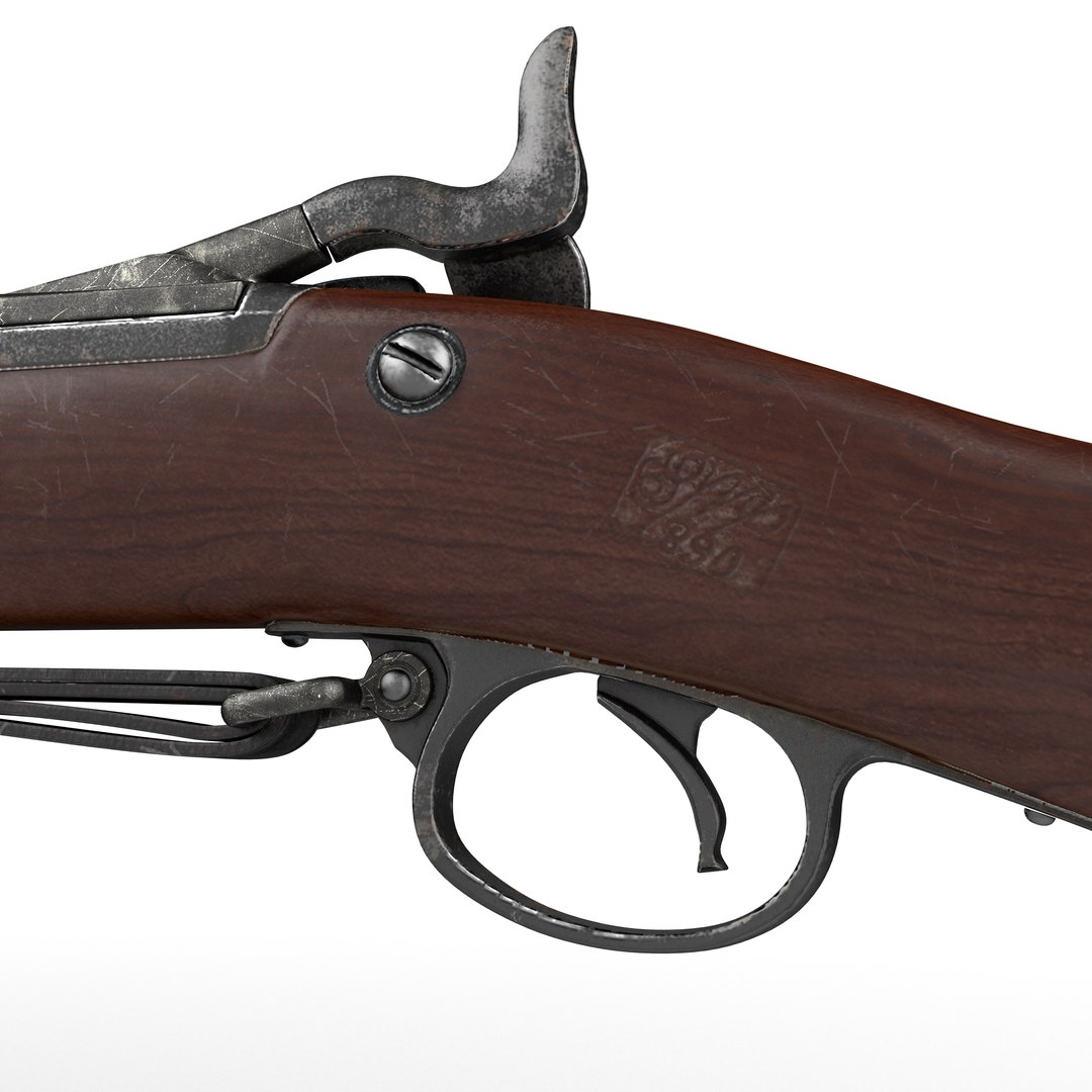 3d photorealistic springfield musket rifles
