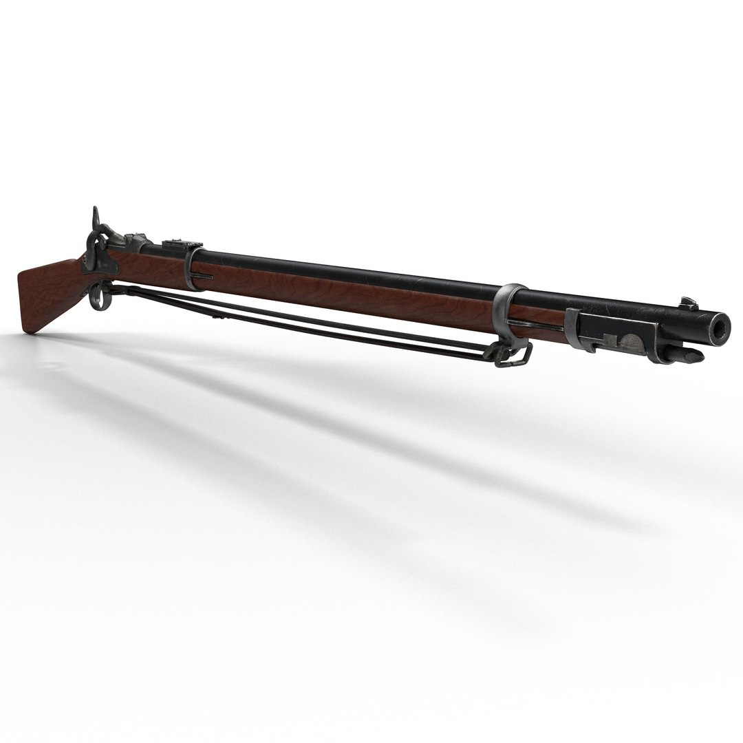 3d photorealistic springfield musket rifles