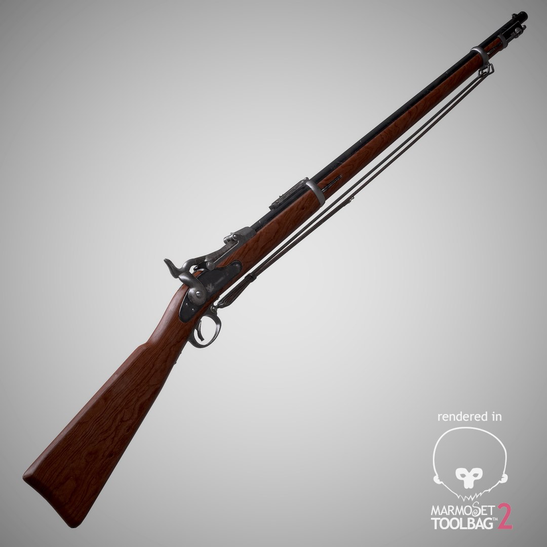 3d photorealistic springfield musket rifles