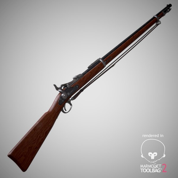 3d photorealistic springfield musket rifles