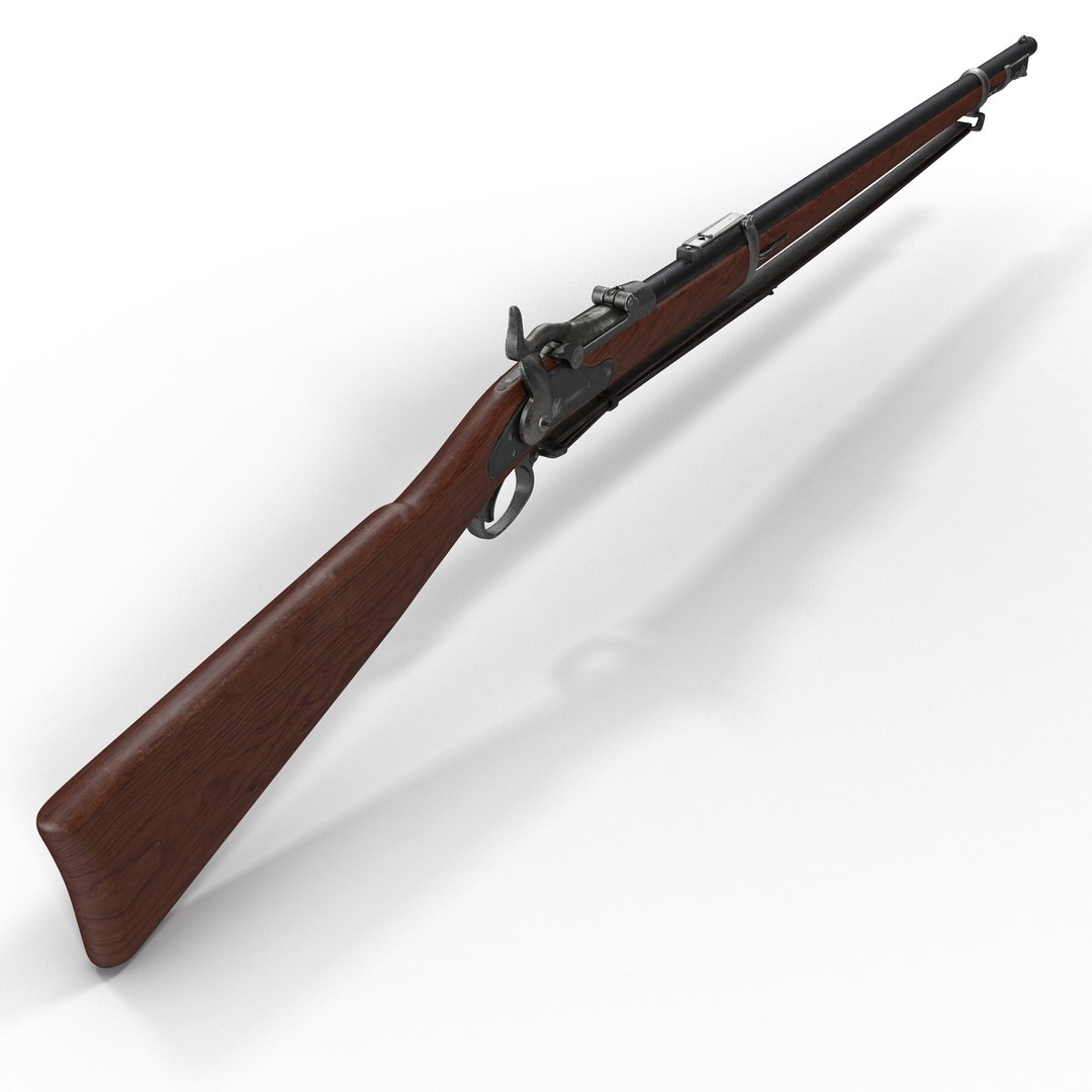 3d photorealistic springfield musket rifles