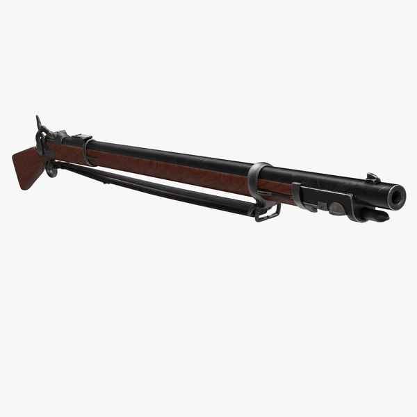 3d photorealistic springfield musket rifles
