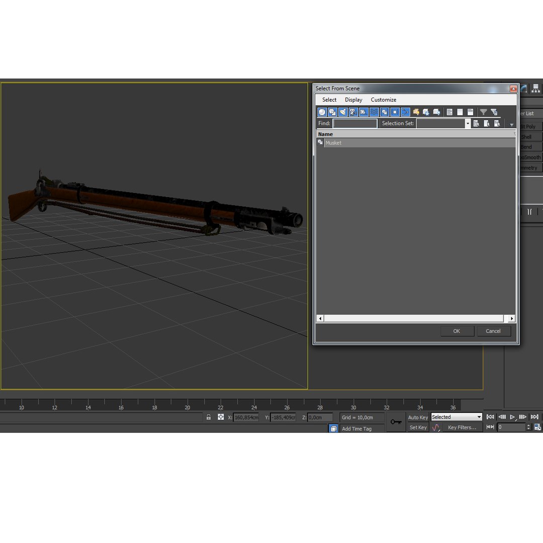 3d photorealistic springfield musket rifles