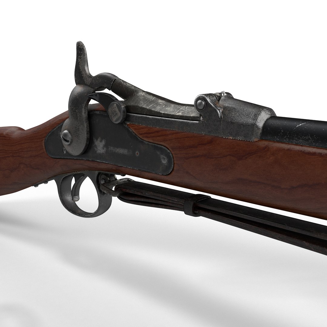 3d photorealistic springfield musket rifles