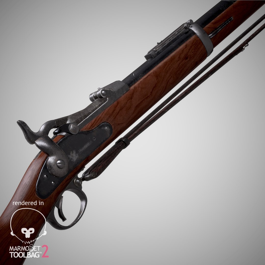 3d photorealistic springfield musket rifles