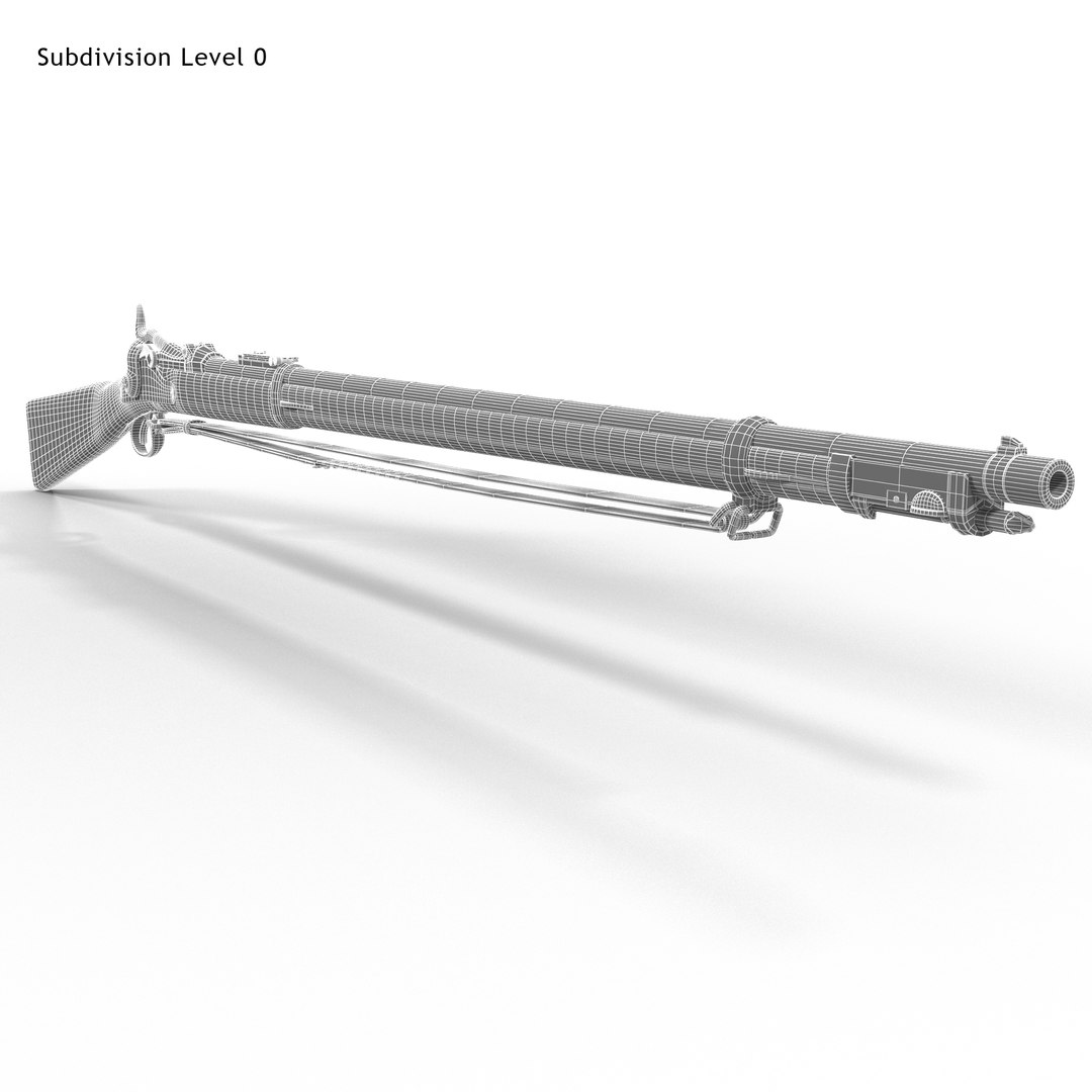 3d photorealistic springfield musket rifles