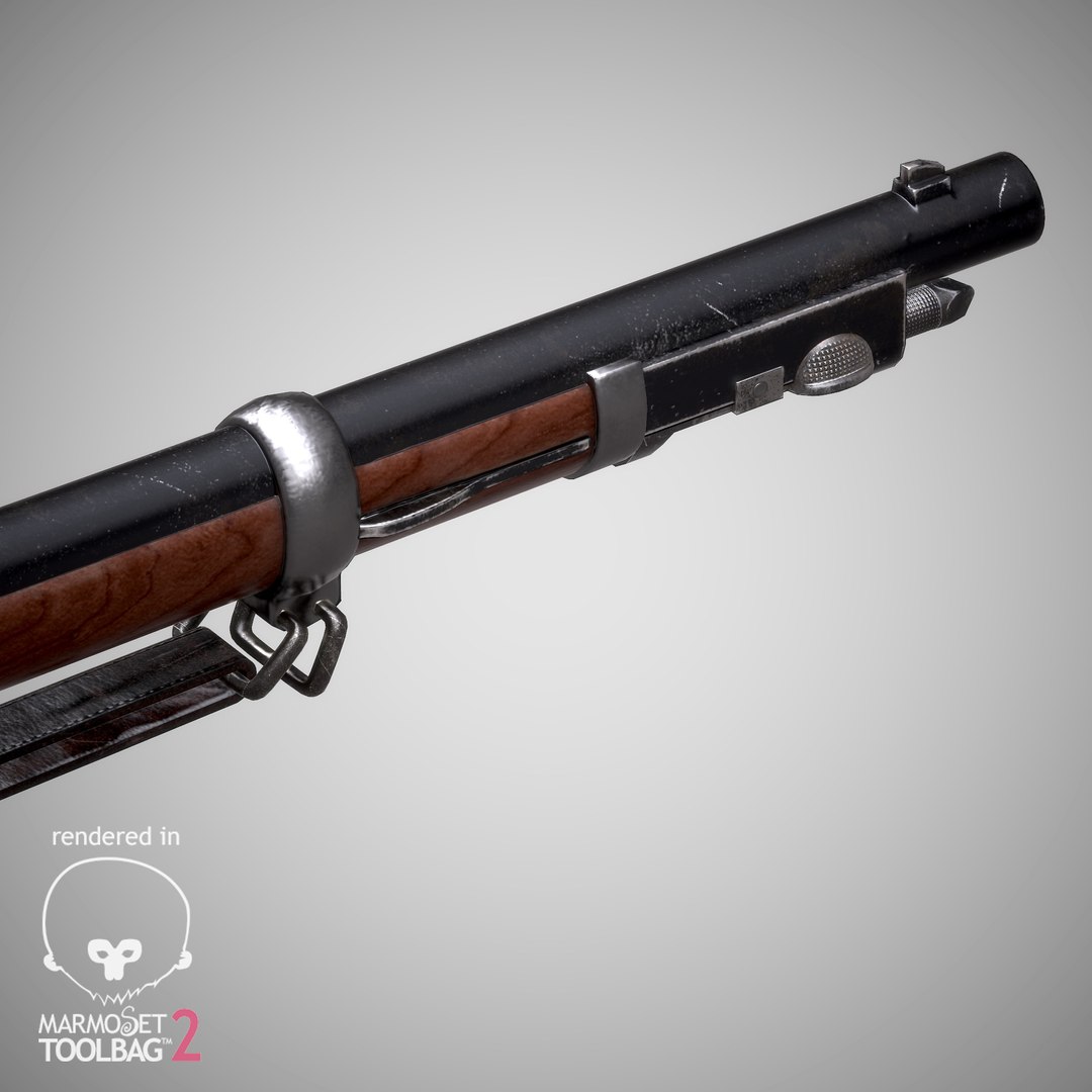 3d photorealistic springfield musket rifles