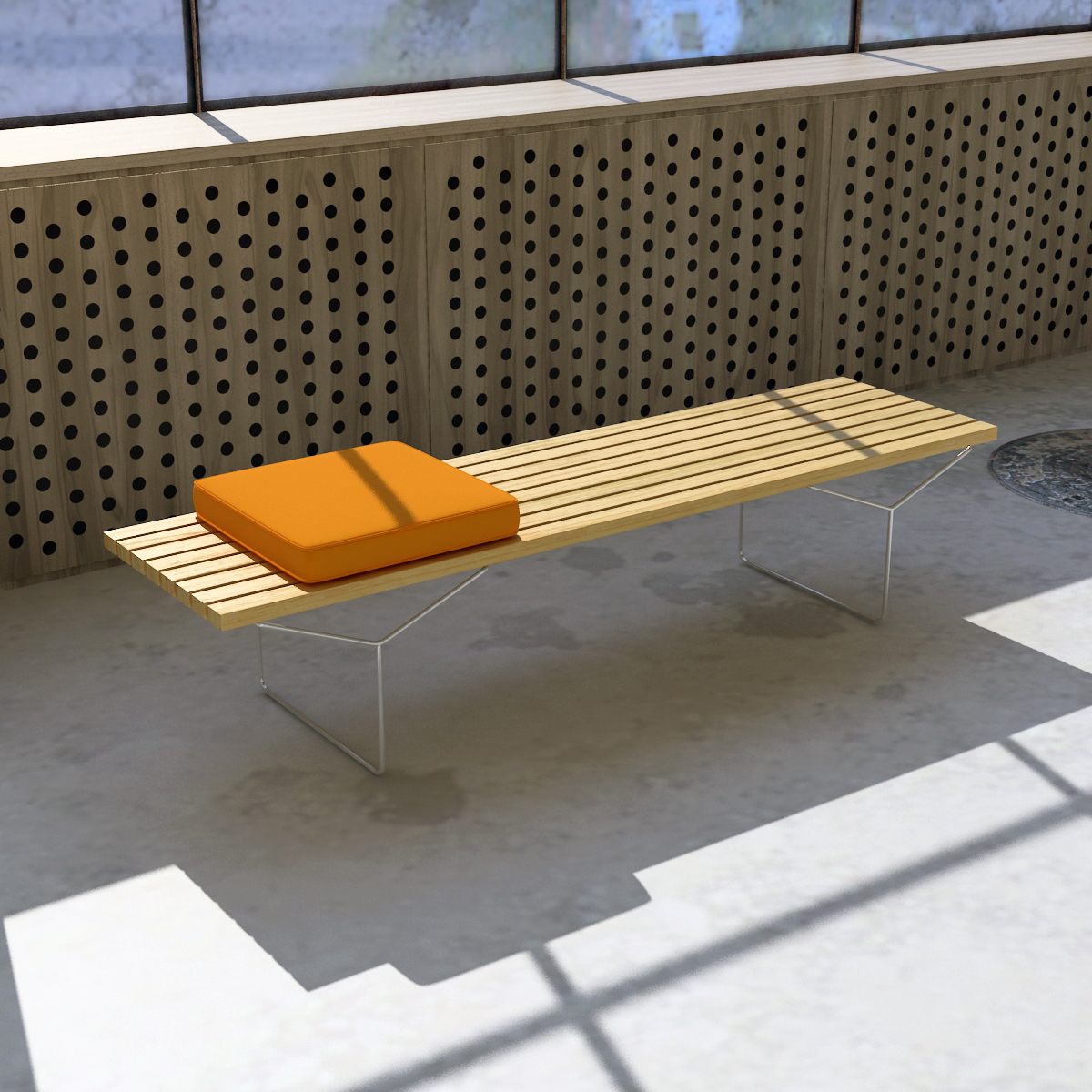 design bertoia bench 3d obj