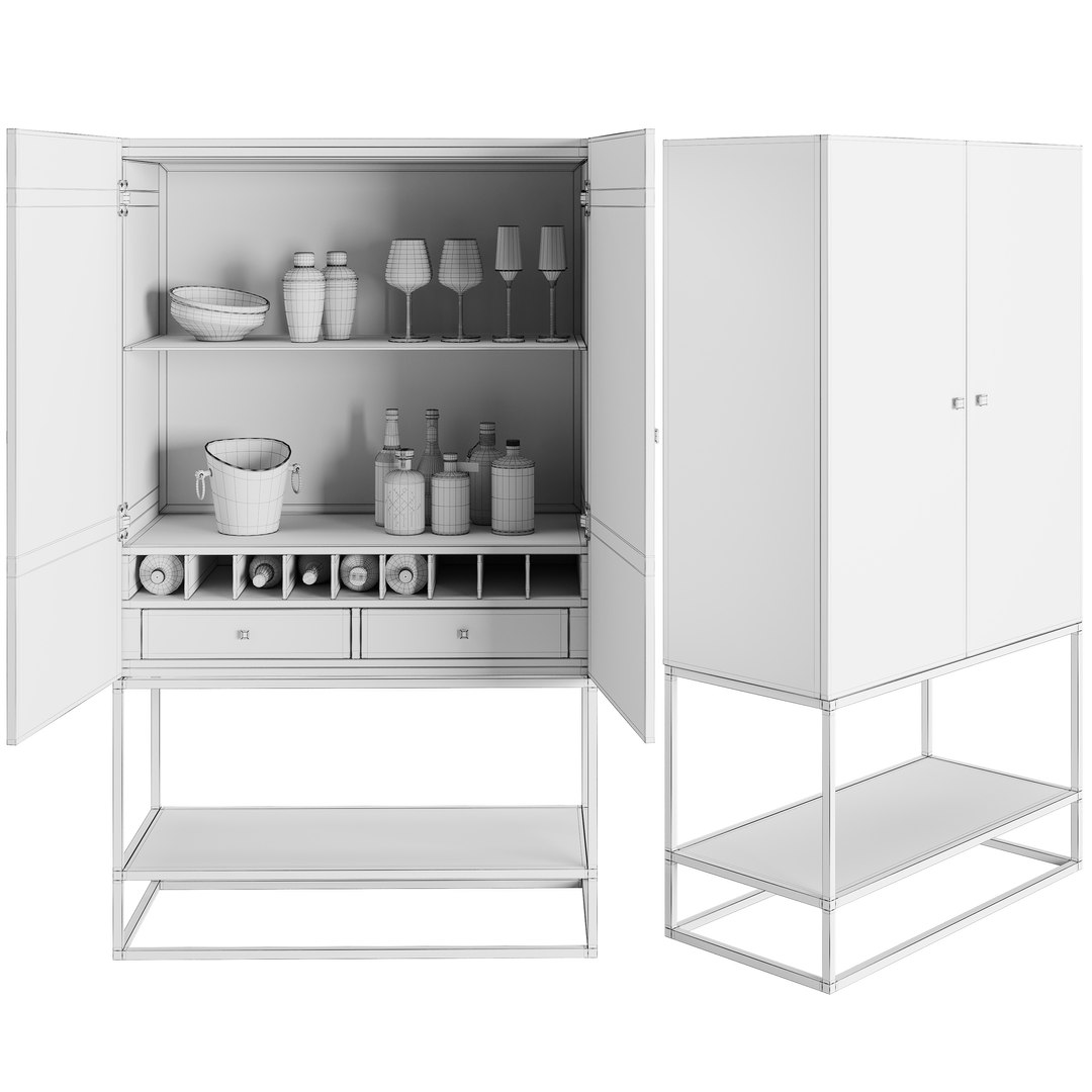 Theodore Alexander Townsend Bar Cabinet 3D model - TurboSquid 1785998