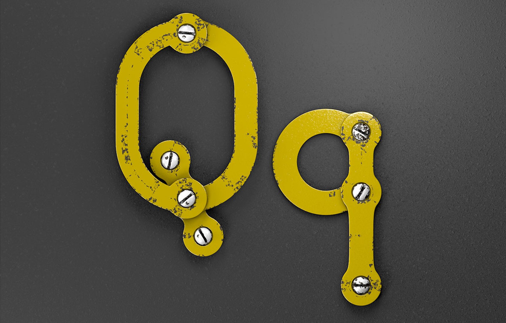 3D Opq Rusty Metal Alphabet Letters - TurboSquid 1454080