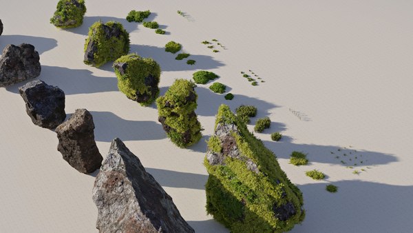 3D model moss 7 species stones - TurboSquid 1403092