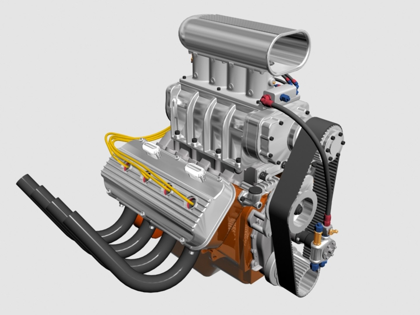 Early Hemi V8 Blower 3ds