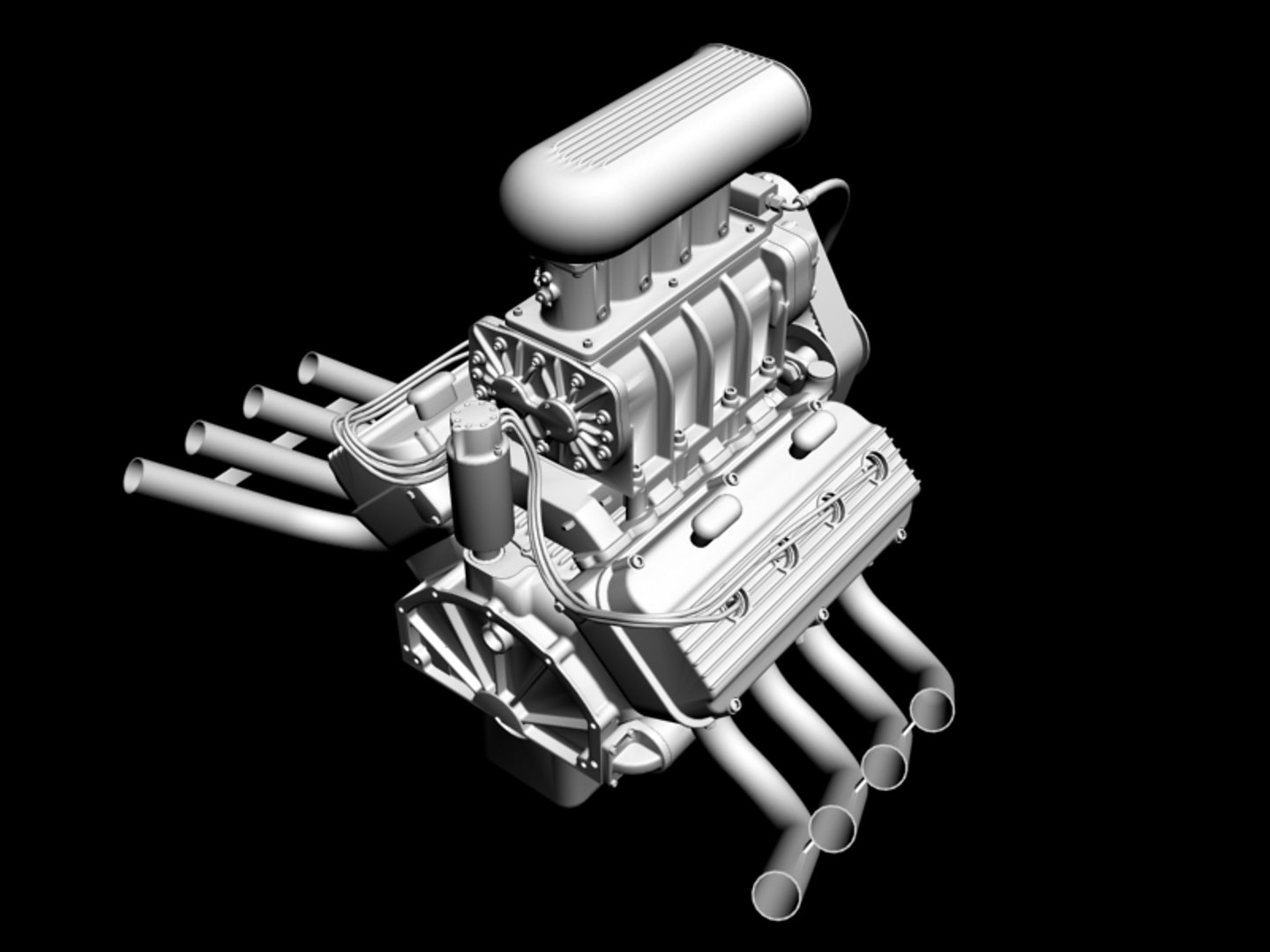 Early Hemi V8 Blower 3ds
