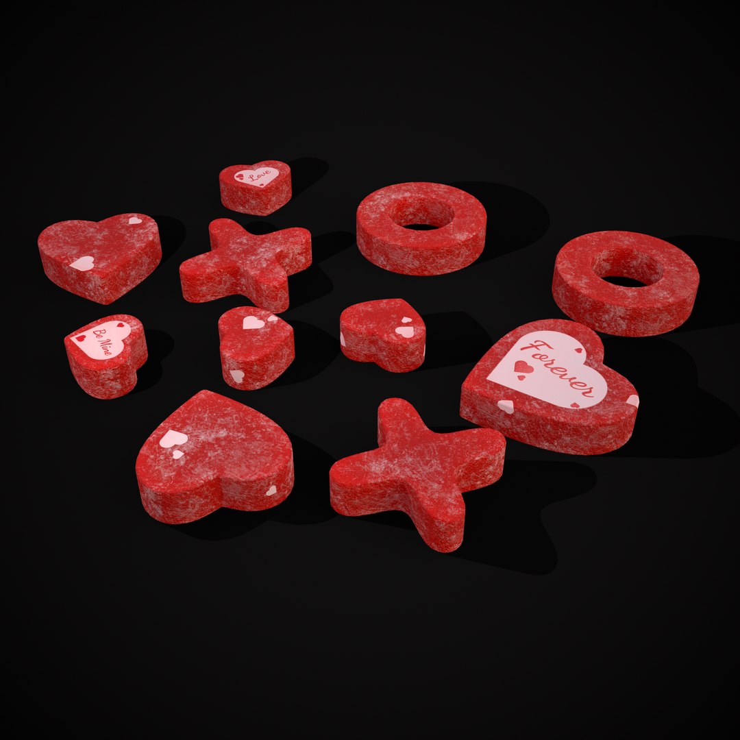 3D Valentines XOXO Red Jelly Candies - TurboSquid 2022102