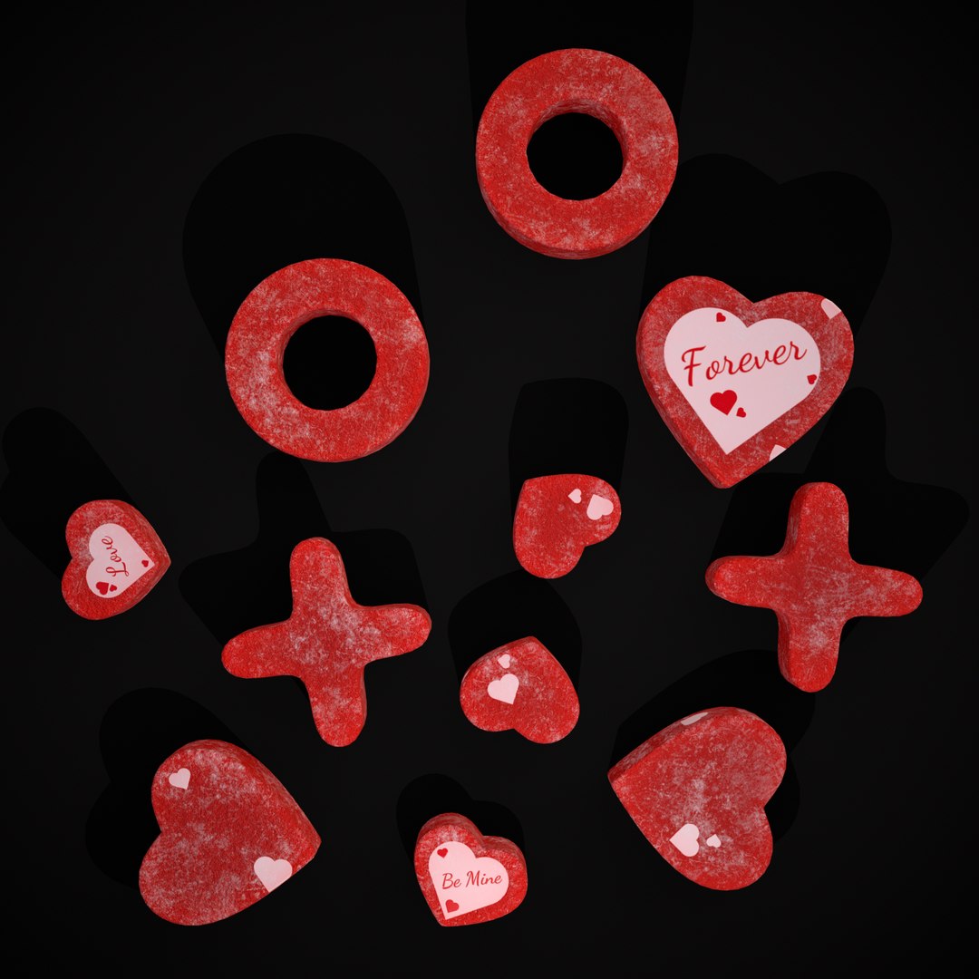 3D Valentines XOXO Red Jelly Candies - TurboSquid 2022102