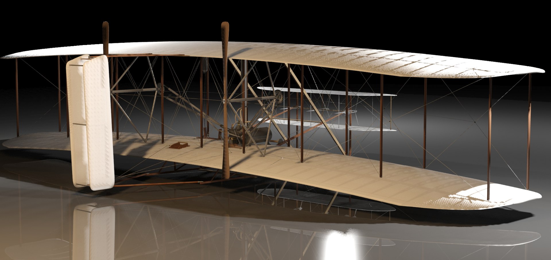 3d Wright Flyer 1903 Model
