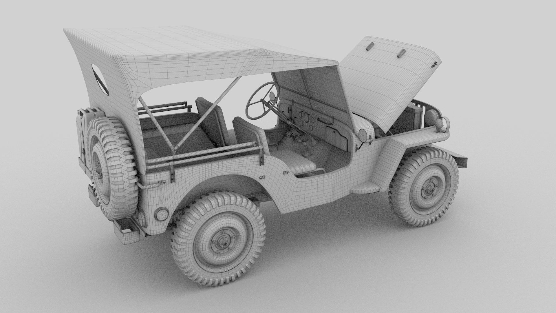 Military Jeep Willys 3d Model
