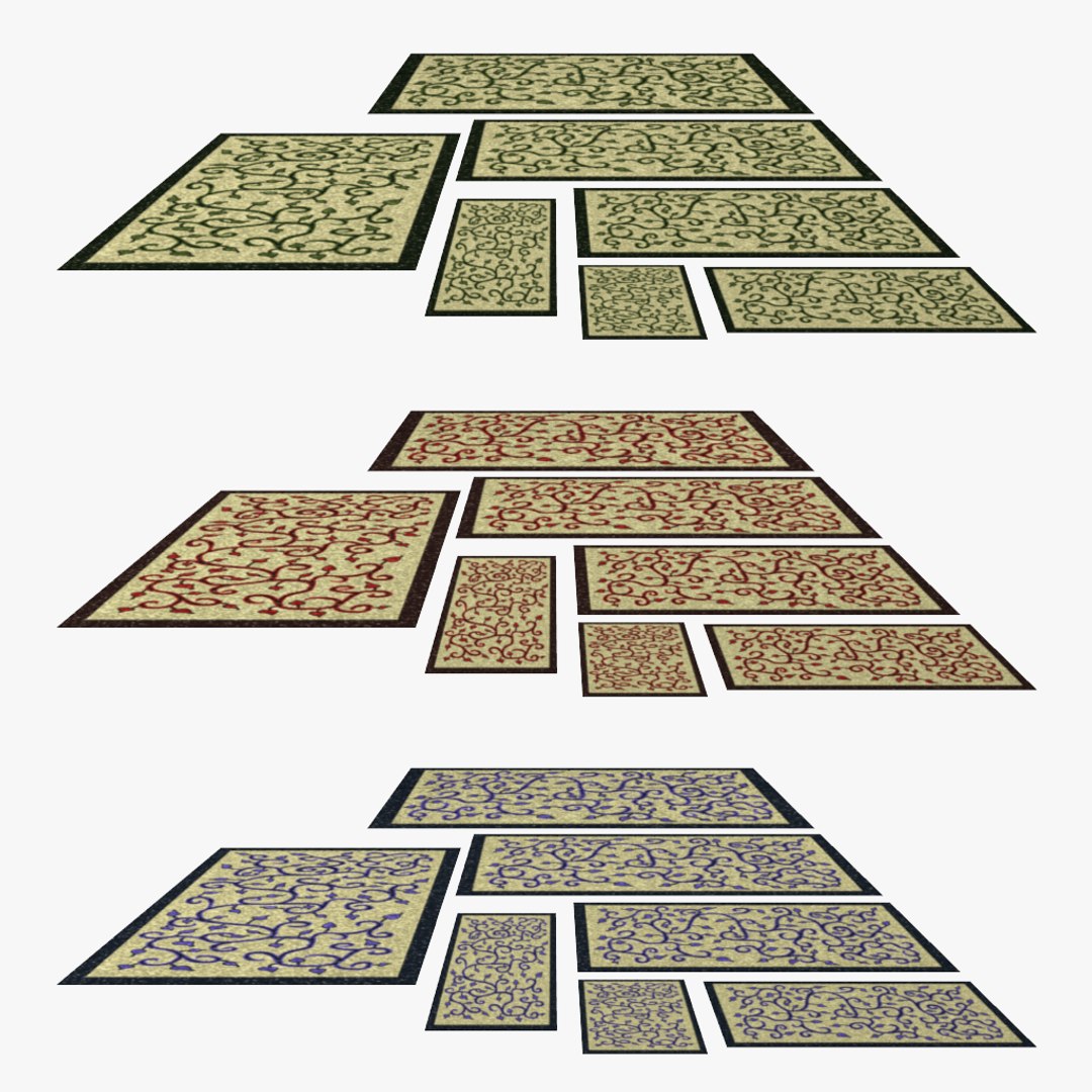 Set Rugs 3d Model