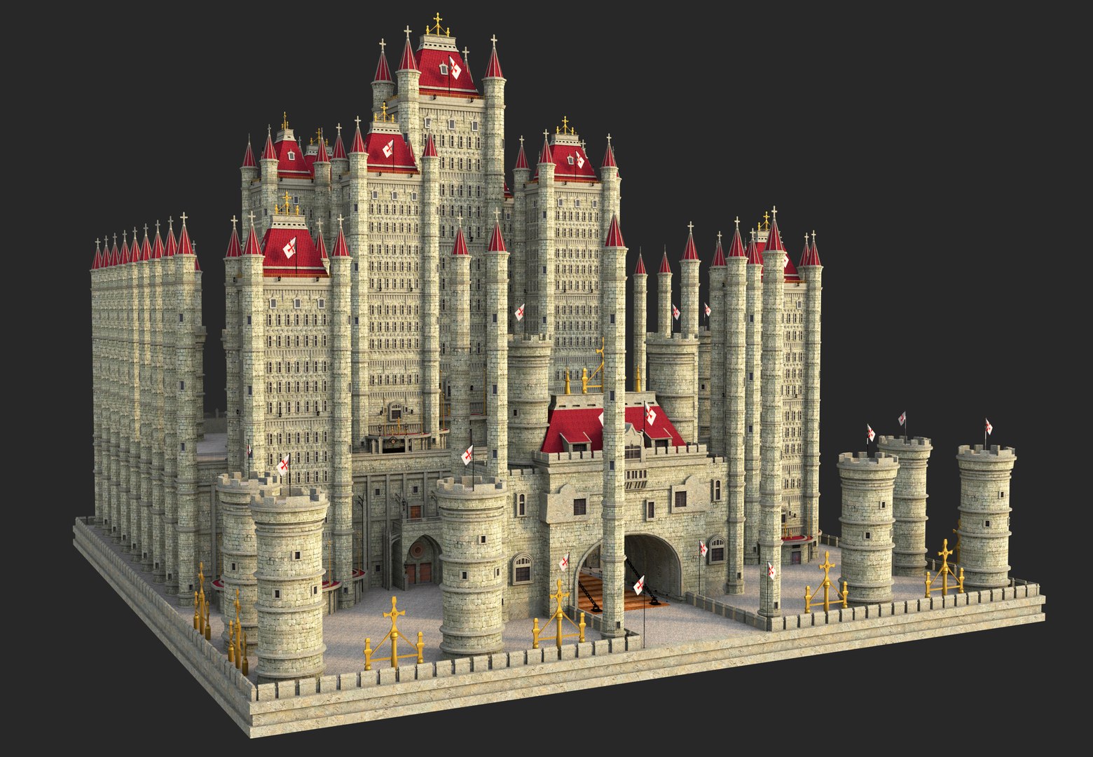 3D Devil Castle Towers Environment - TurboSquid 2408174