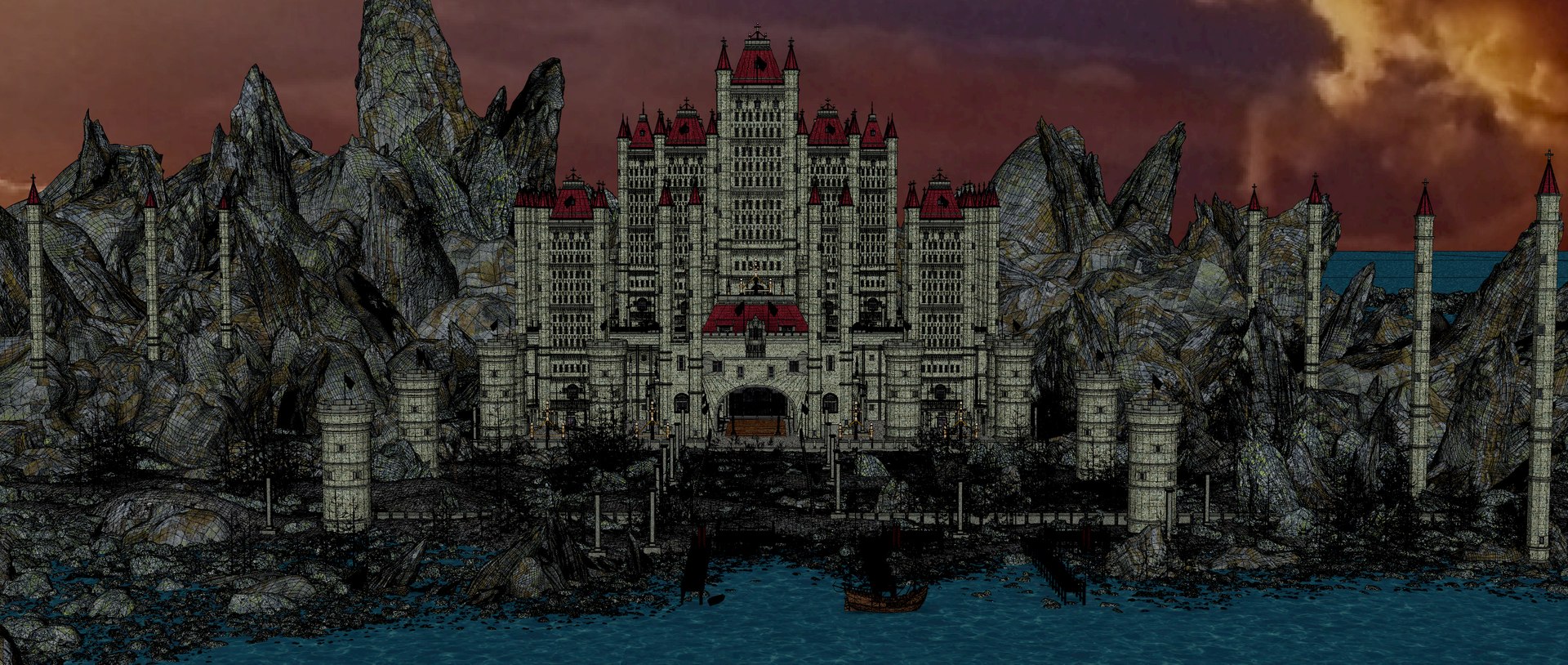 3D Devil Castle Towers Environment - TurboSquid 2408174