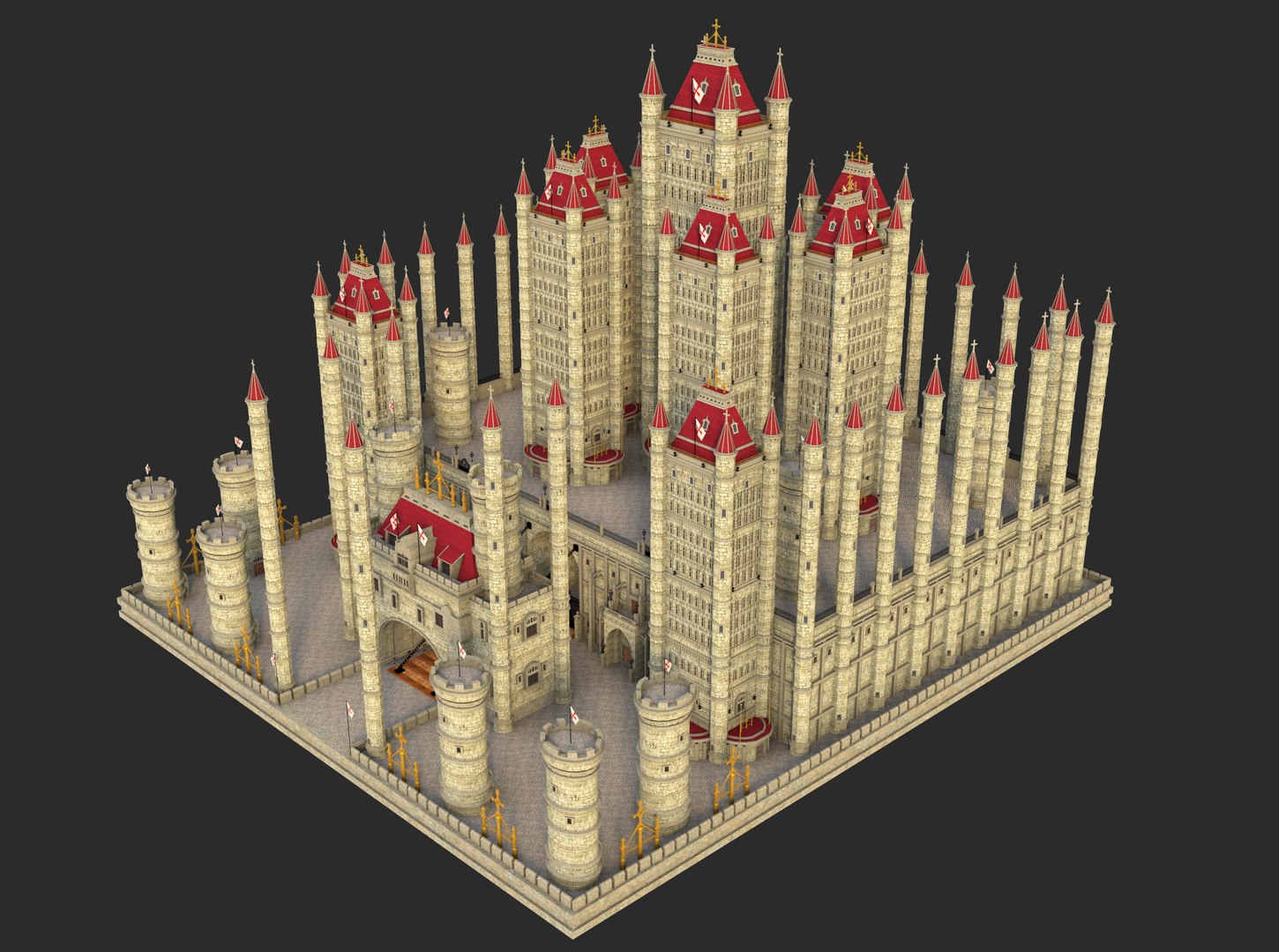 3D Devil Castle Towers Environment - TurboSquid 2408174