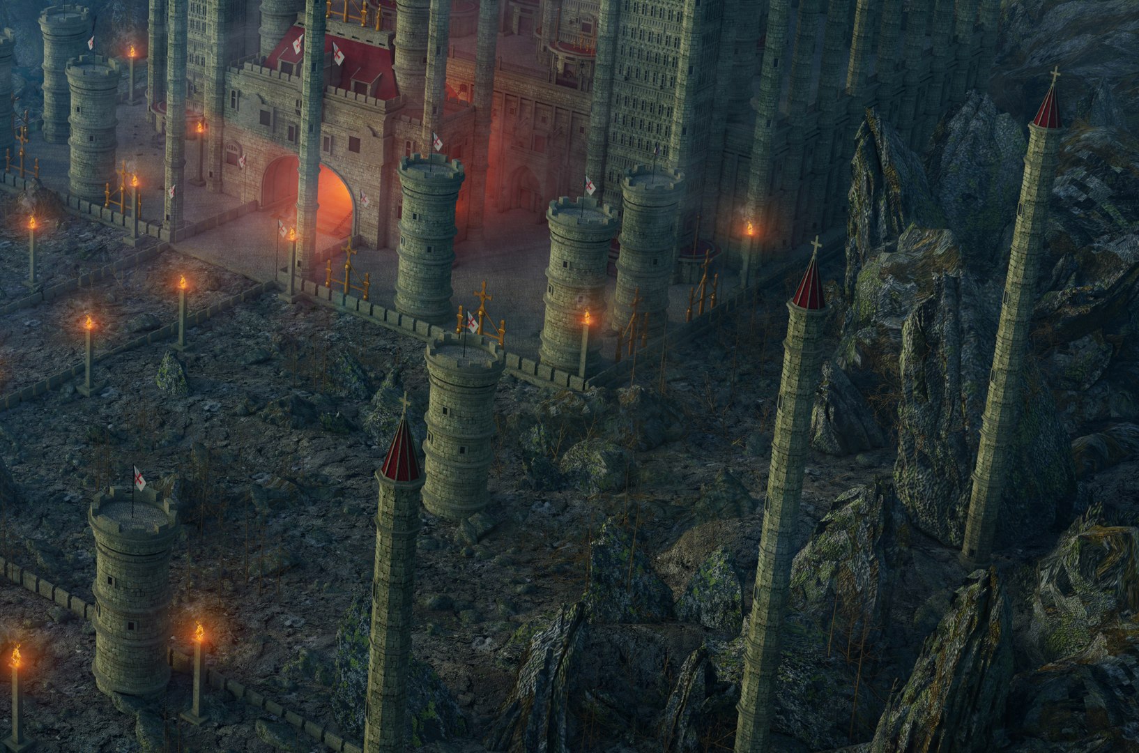 3D Devil Castle Towers Environment - TurboSquid 2408174