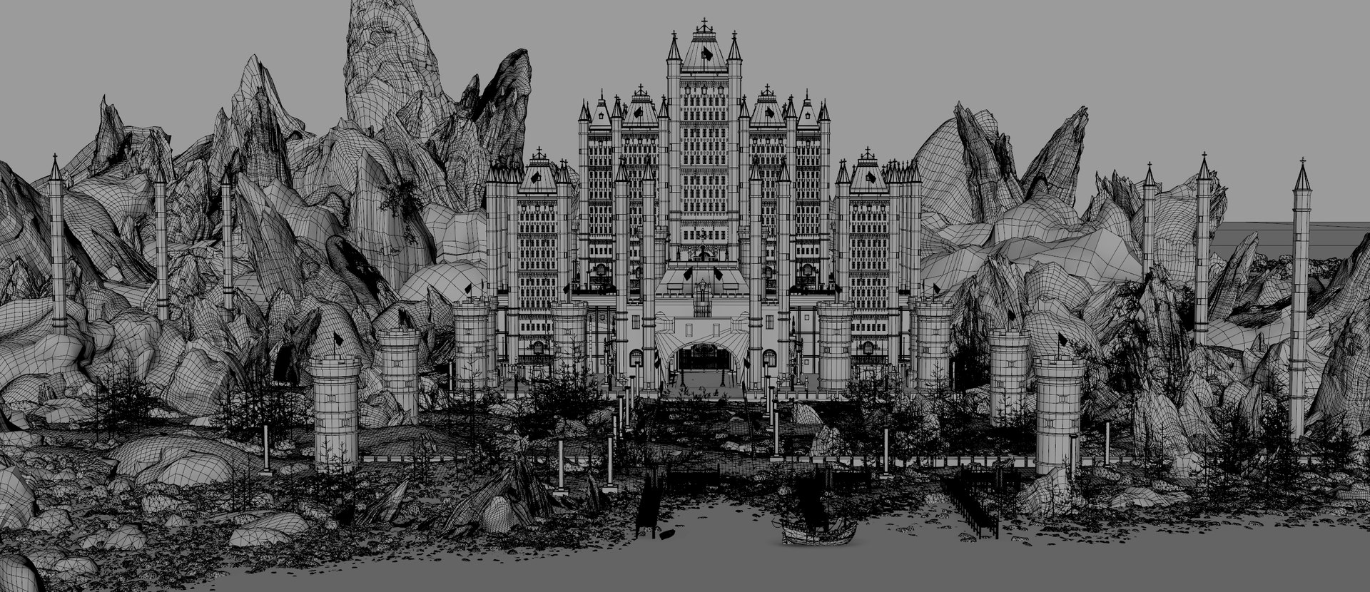 3D Devil Castle Towers Environment - TurboSquid 2408174