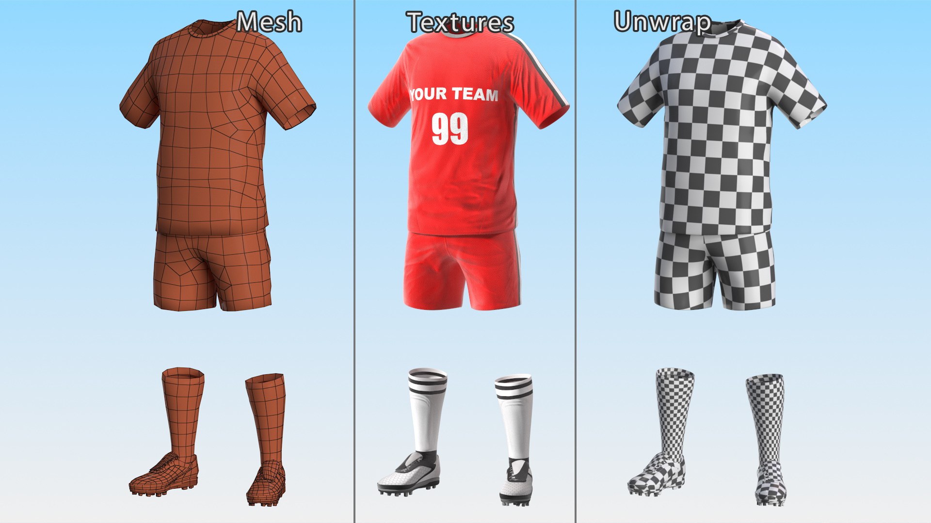 Soccer Uniform Red Your Team 3D - TurboSquid 1930783