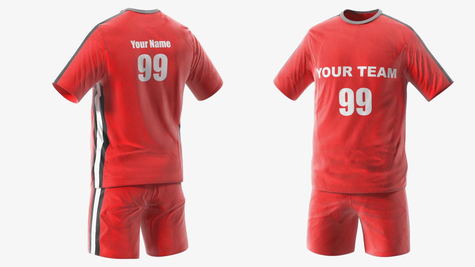 Soccer Uniform Red Your Team 3D - TurboSquid 1930783