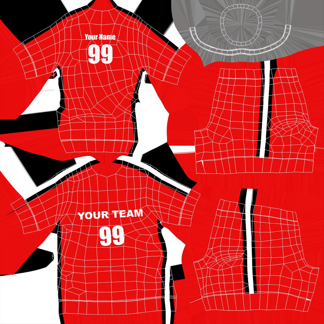 Soccer Uniform Red Your Team 3D - TurboSquid 1930783