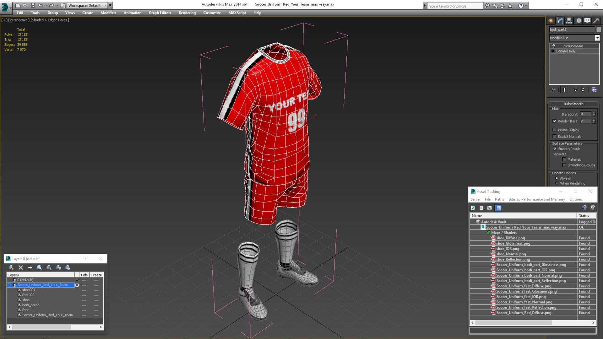Soccer Uniform Red Your Team 3D - TurboSquid 1930783