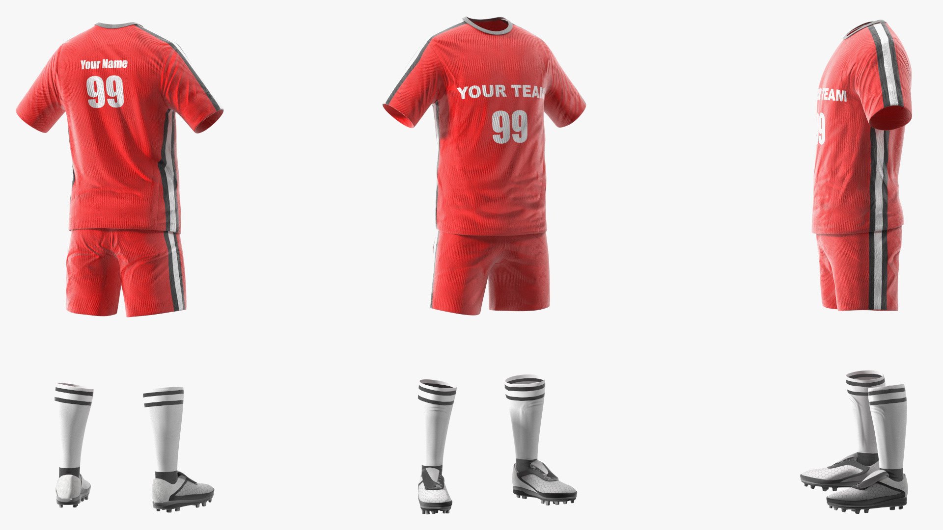 Soccer Uniform Red Your Team 3D - TurboSquid 1930783