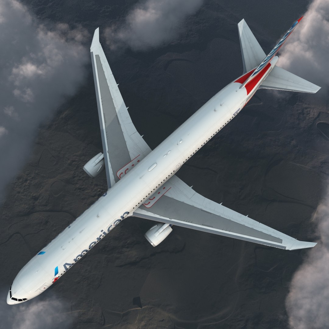 boeing 767-400er american airlines 3d model