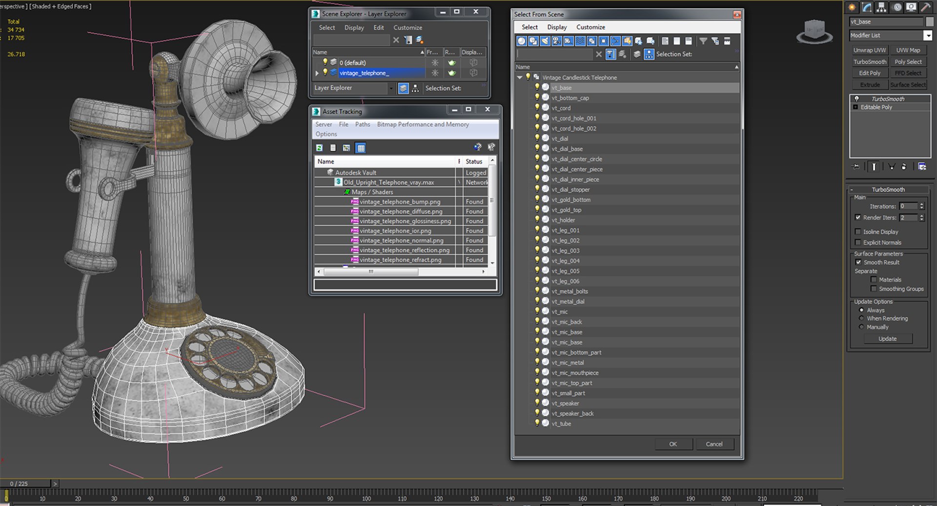 Old Upright Telephone Phone 3D Model - TurboSquid 1380978
