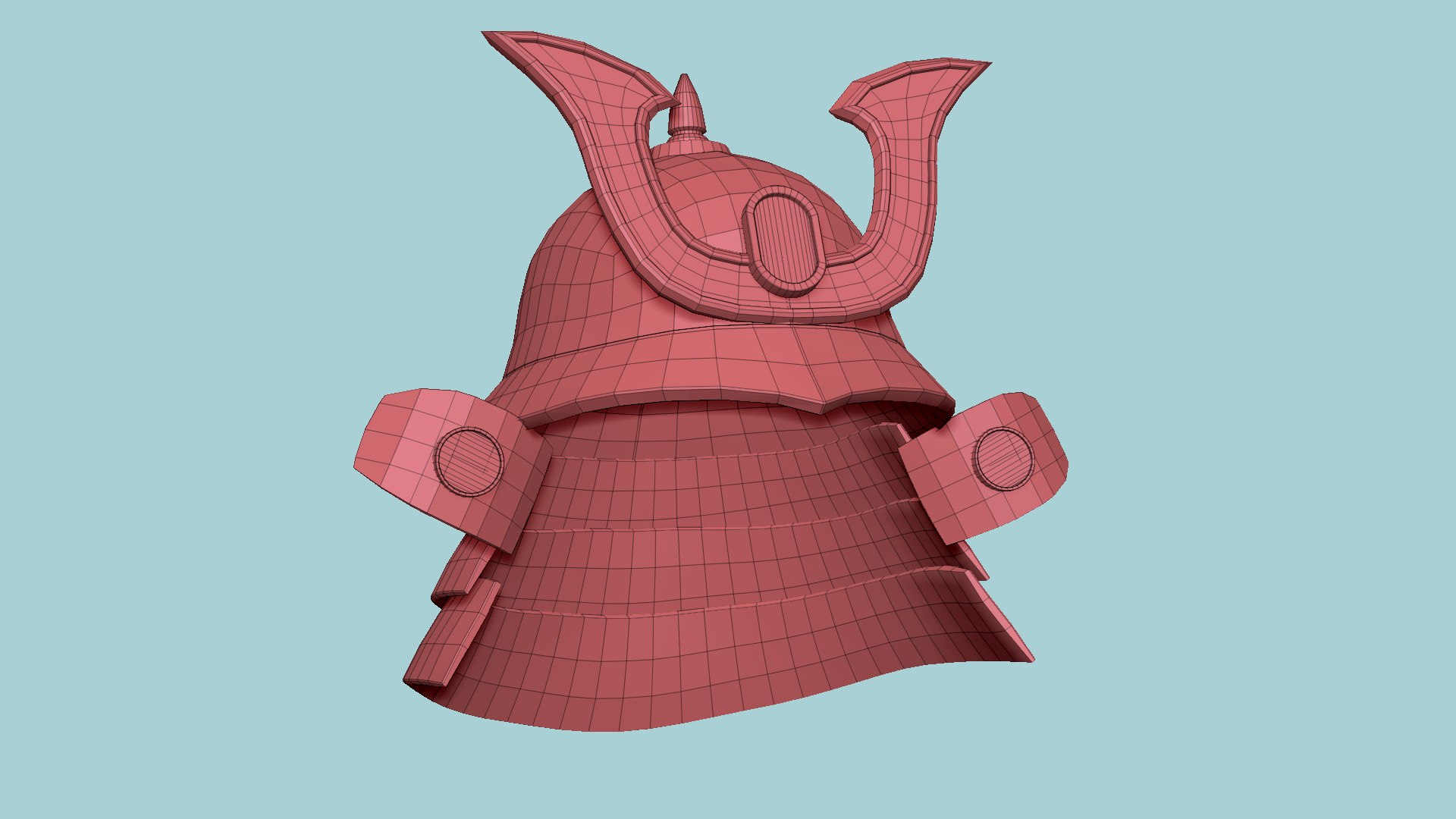 Samurai Helmet 03 Green Gold - Fantasy Character Design 3D Model ...